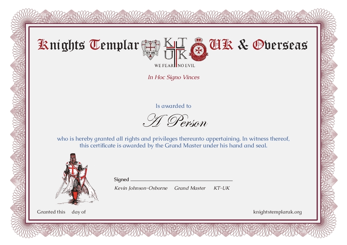 Knights Templar UK-Join Our Organisation-Application Form